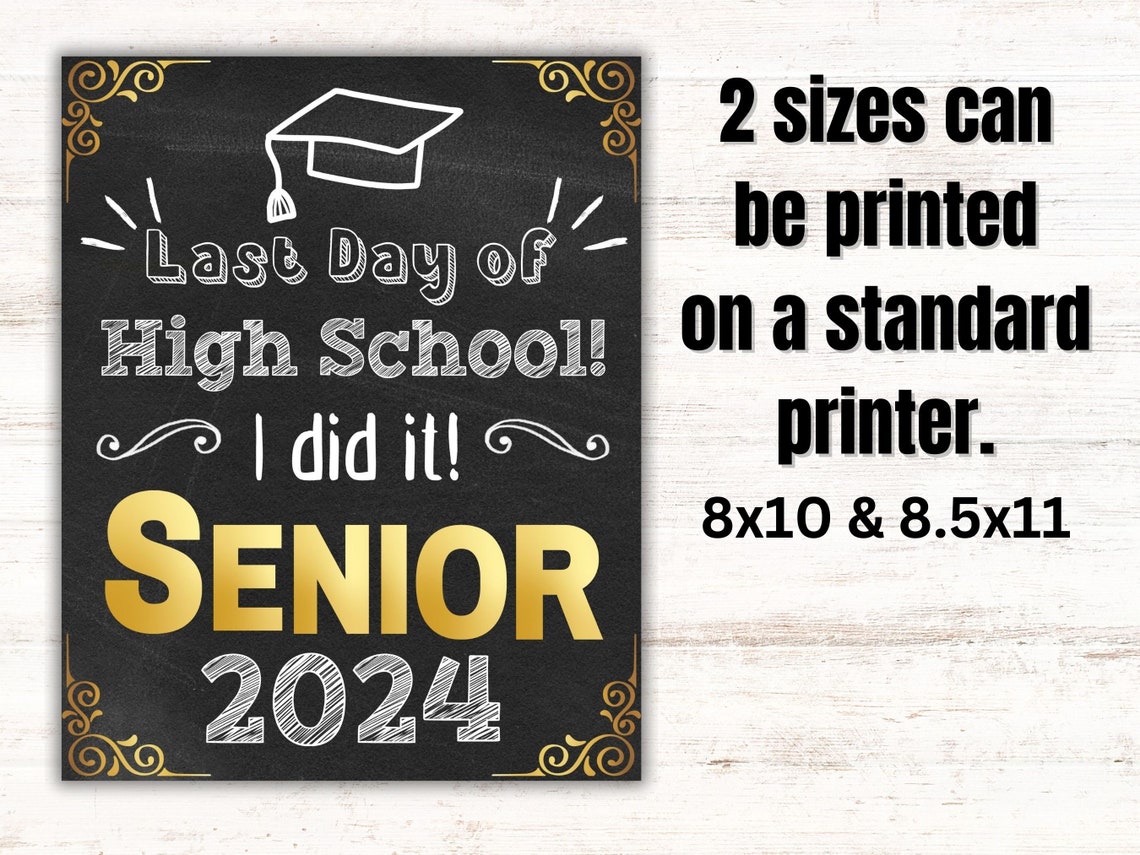 First Day of Senior Year Sign Printable First Day of 12th Grade Sign ...