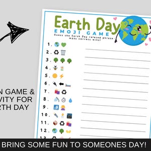 Earth Day Emoji Games Printable Fun Classroom Earth Day Activity for ...