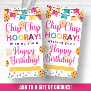 Chip Chip Hooray Birthday Gift Tag Printable Birthday Treat Tag Cookie ...