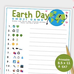 Earth Day Emoji Games Printable Fun Classroom Earth Day Activity for ...