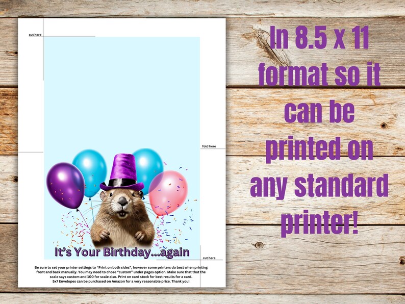 Groundhog Day Card Printable, Funny Groundhog Birthday Card, Groundhog ...