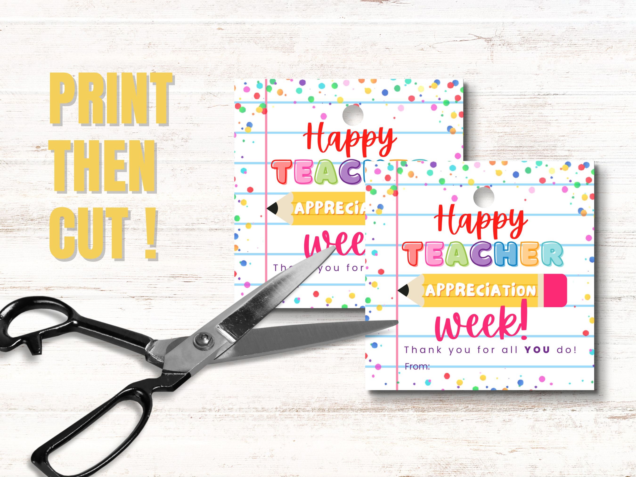 Primary Teacher Appreciation Gift Tags, Printable Gift Tag for Teacher ...