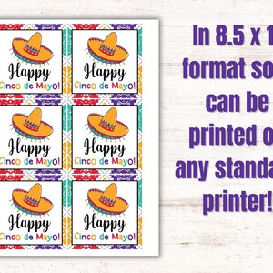 Happy Cinco De Mayo Gift Tags Printable Fiesta Tags Mexican Celebration ...