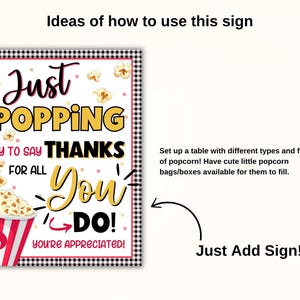 Teacher Appreciation Popcorn Sign Teacher Appreciate You Popcorn Sign ...