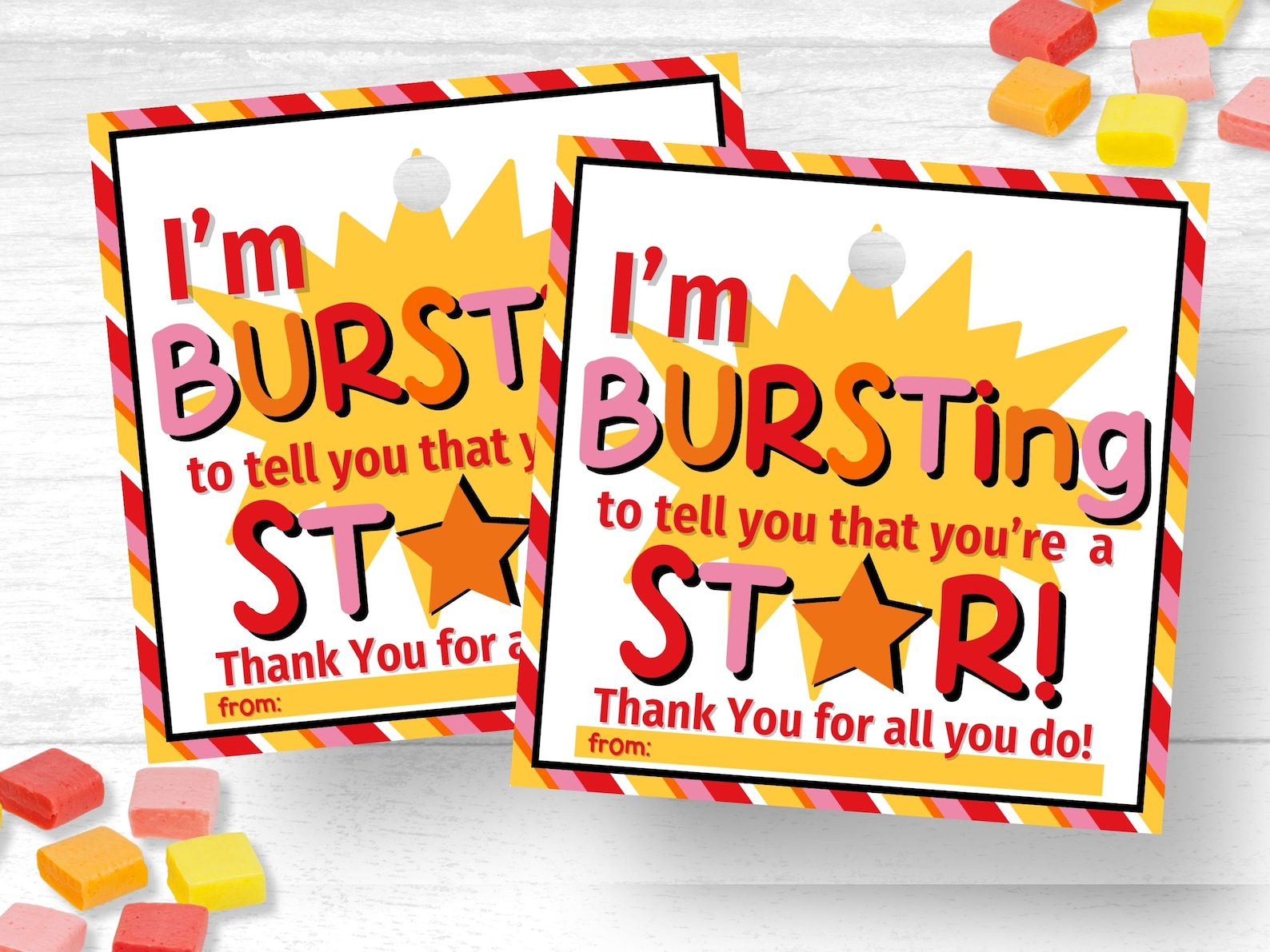 Employee Appreciation Tag, Teacher Appreciation Gift Tags, Co-worker ...