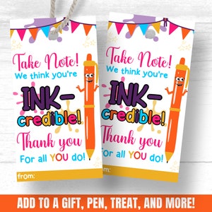 Pen Thank You Gift Tag Teacher Staff Appreciation Week Gift Tag ...