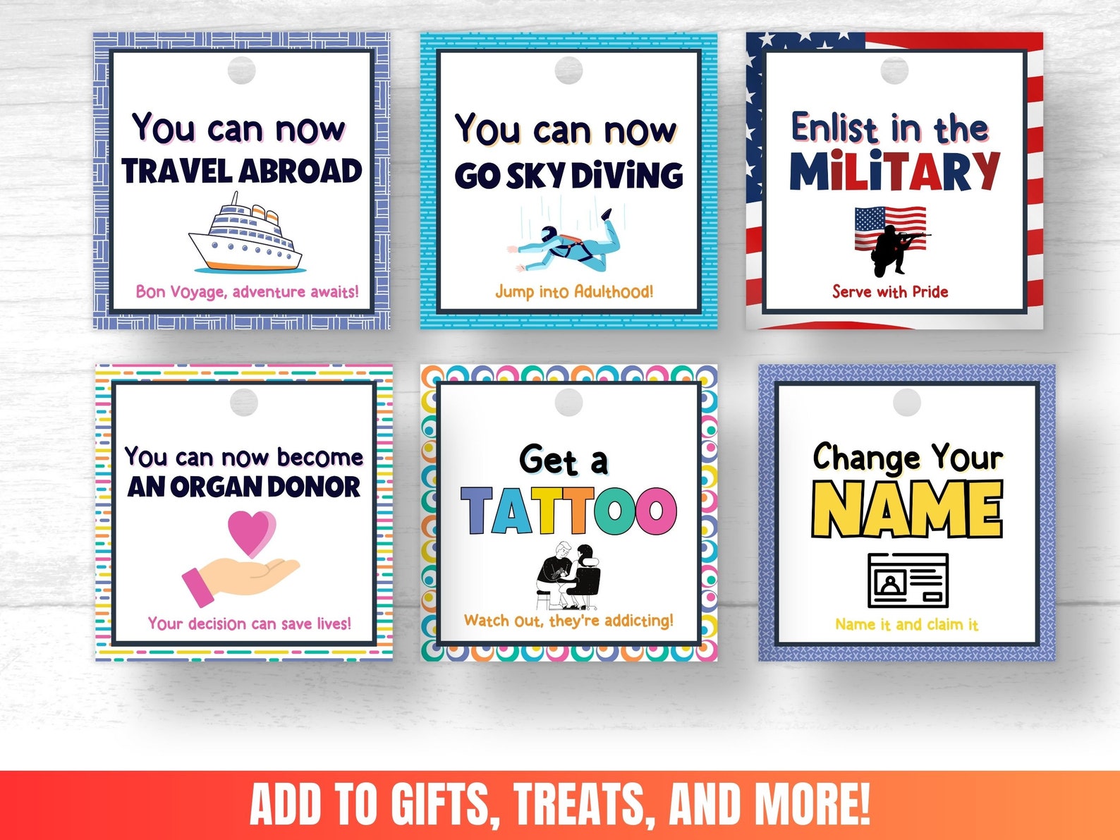 18th Birthday Gift Tag Set 18 Things You Can Do When You Are 18 Gift ...