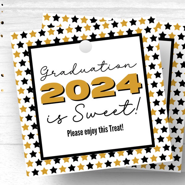 2024 Graduation Tags Printable Gift Tags Class of 2024 Tags Grad Party ...