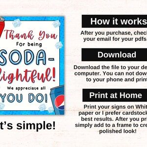 Soda Appreciation Sign Printable Pop & Soda Sign Teacher Appreciation ...