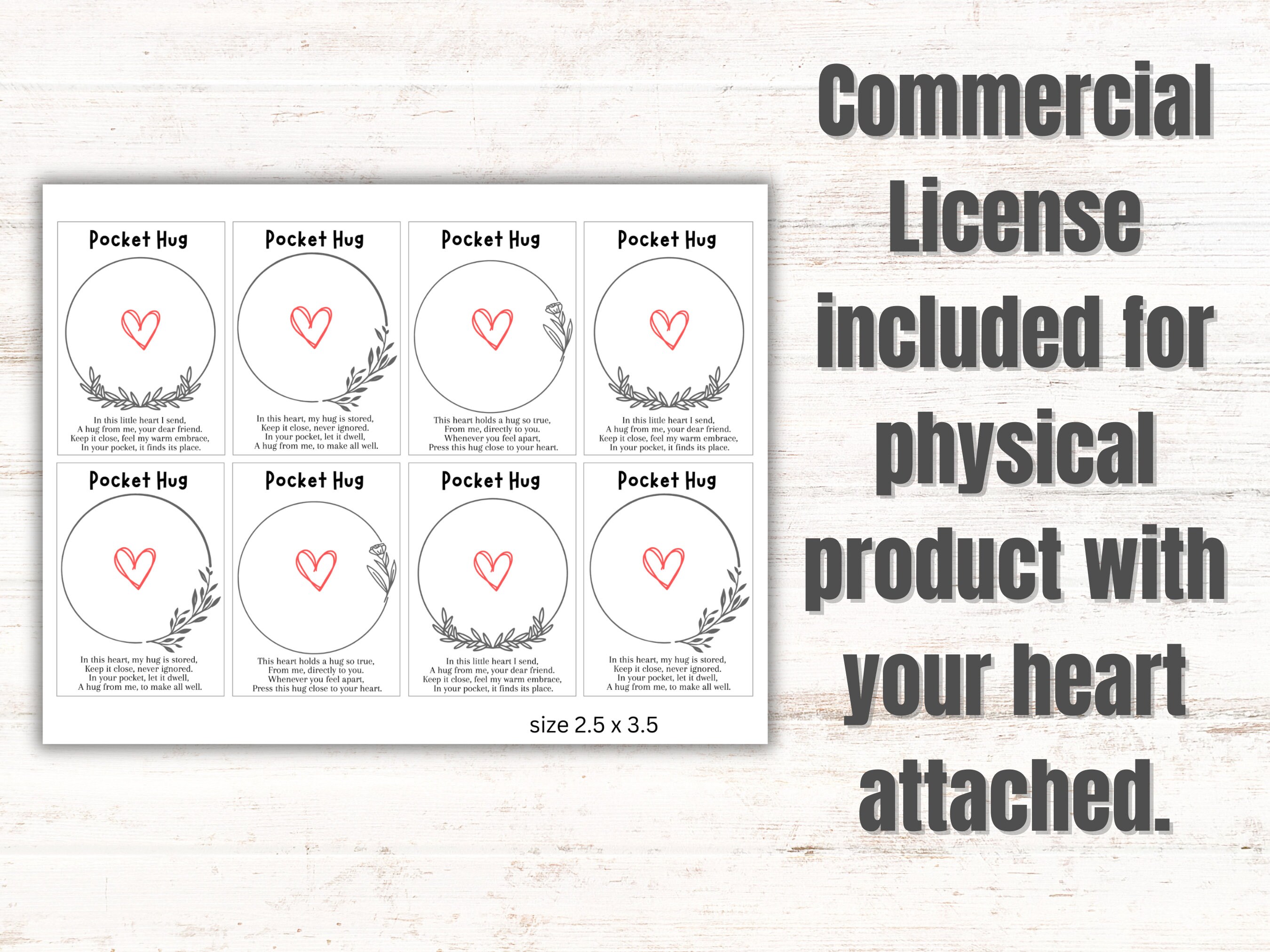 Pocket Hug Template Printable Card for Pocket Hug Pocket Hug Heart Card ...