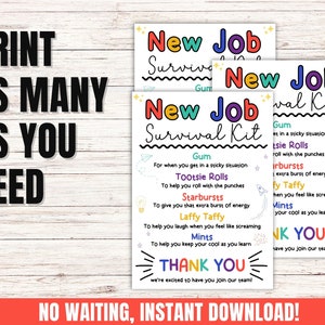 New Employee Survival Kit Printable Employee Welcome Gift New Job ...