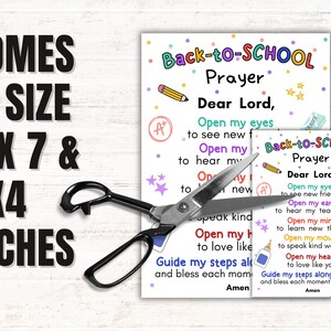 Student Prayer Card First Day of School Blessing Backpack Prayer ...