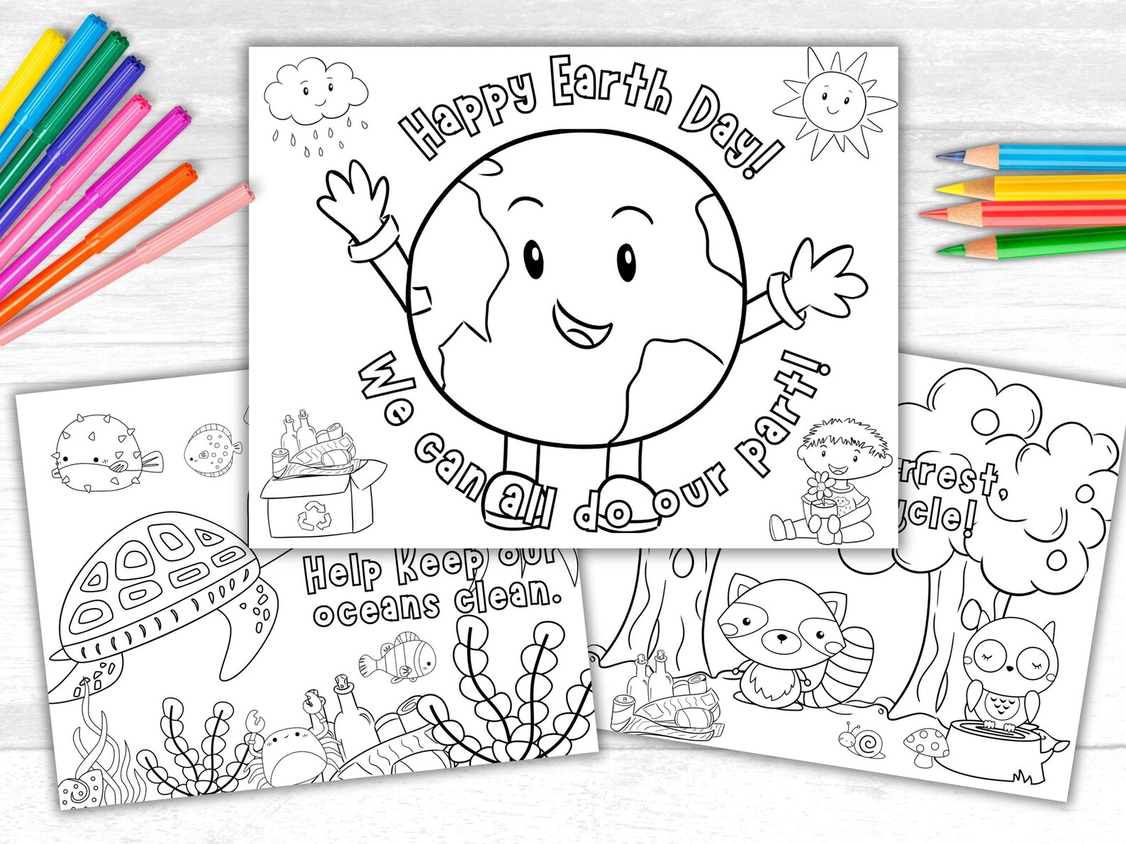 Earth Day Kids Coloring Sheets, Earth Day Coloring Pages, Coloring ...