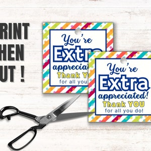 Extra Gum Teacher Appreciation Tags Extra Employee Appreciation Tag ...