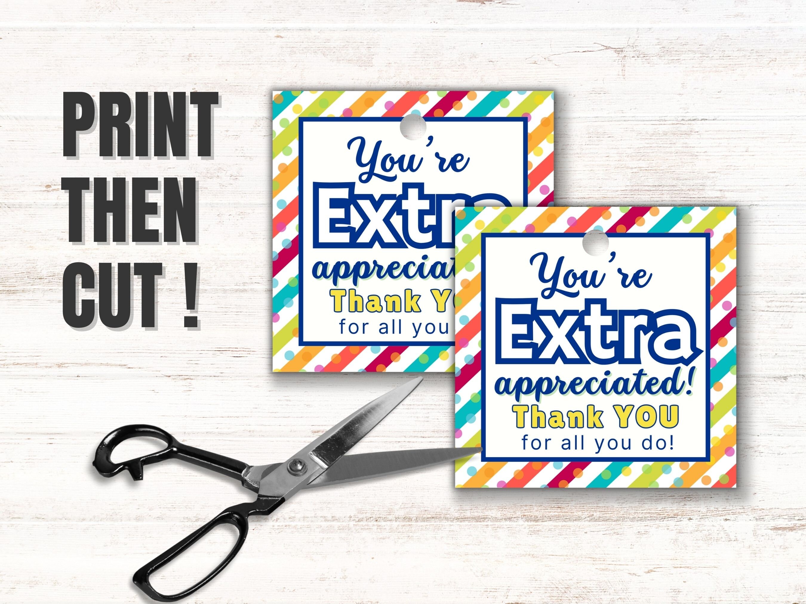 Extra Gum Teacher Appreciation Tags Extra Employee Appreciation Tag ...