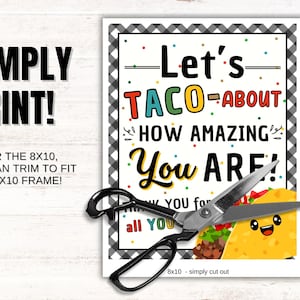 Teacher Appreciation Taco Bar Printable Taco Sign Employee Appreciation ...