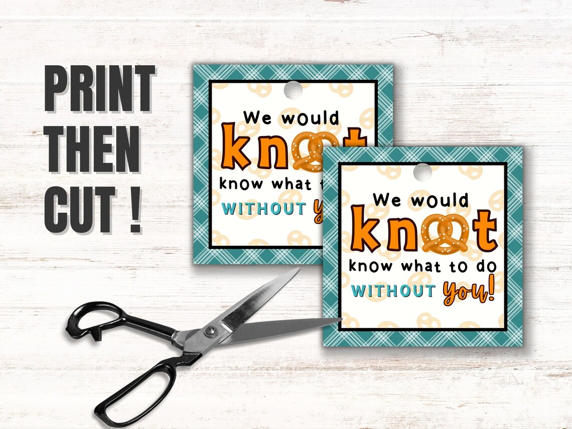 Pretzel Gift Tag Employee Appreciation Tags Teacher Pretzel ...