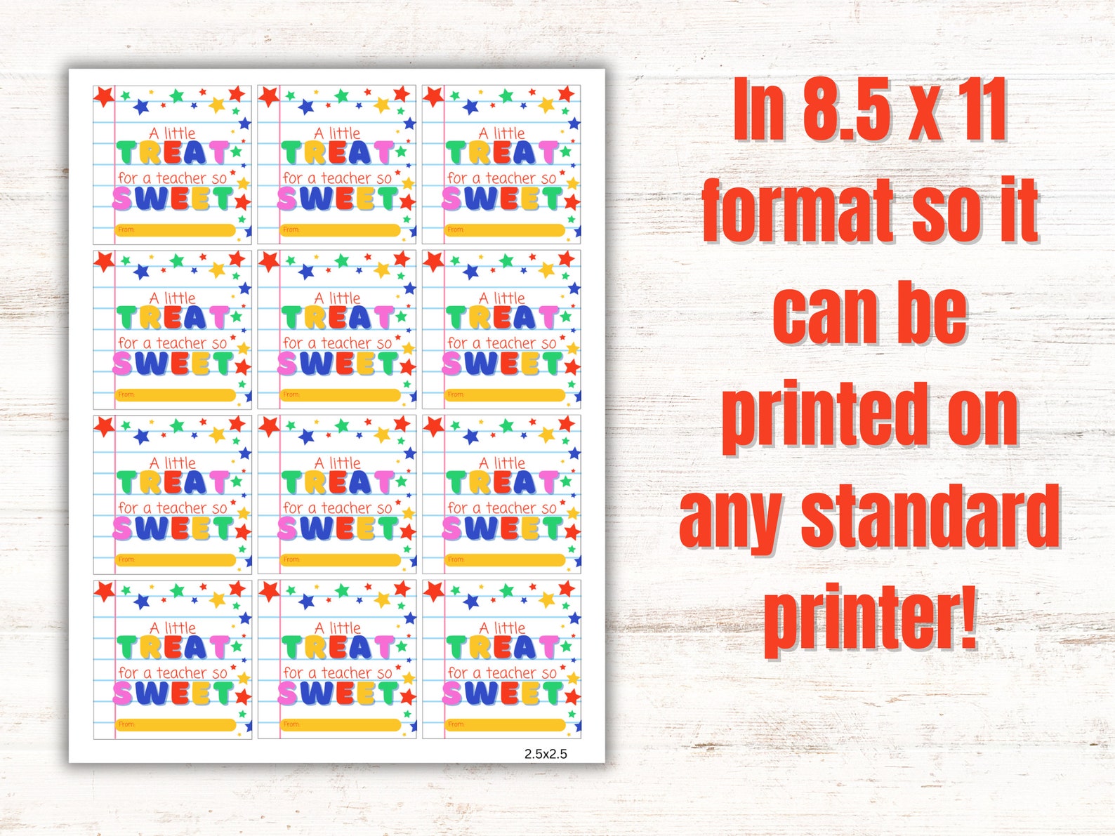 Teacher Appreciation Gift Tags Printable Teacher Thank You Cookie Tag ...