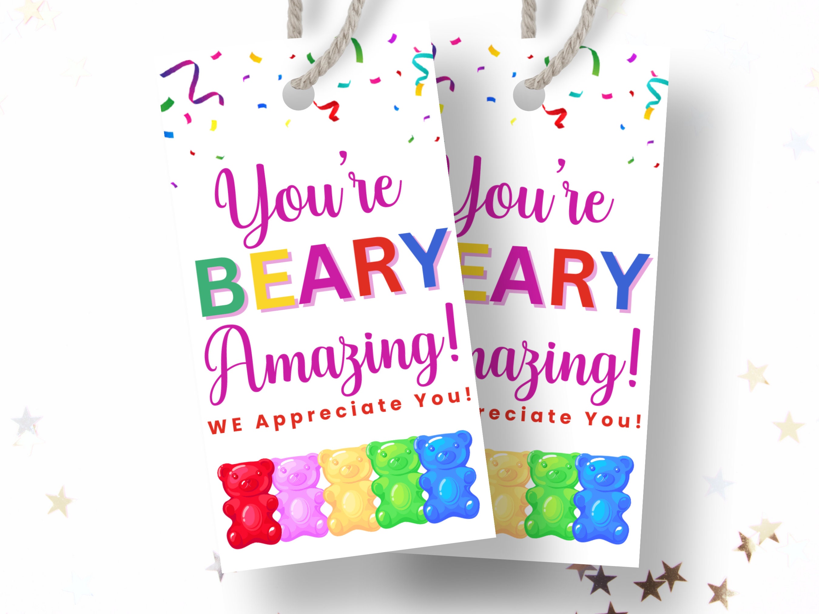 Gummy Bear Appreciation Candy Gift Tag Gift Tag for Employee ...