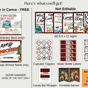 Camping Teacher Appreciation Week Bundle Theme Ideas Editable Teacher ...