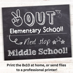 Next Stop Middle School Sign Printable Chalkboard Middle School Sign ...