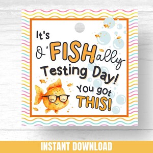 Fish Cracker Good Luck Testing Tag Snack Tags Student Good Luck Test ...