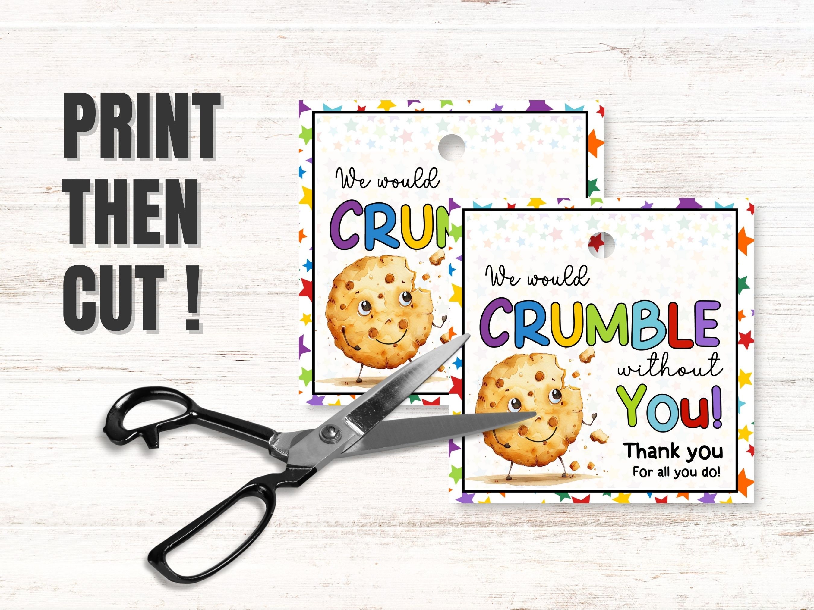 Cookie Gift Tag Teacher Appreciation Cookie Crumble Employee ...