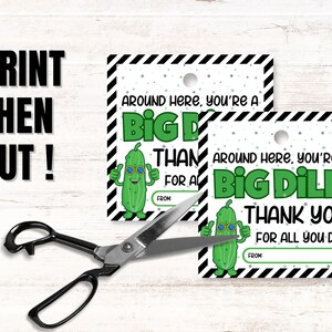 Big Dill Gift Tag Printable Colleaugues Gift Tags Staff Appreciation ...