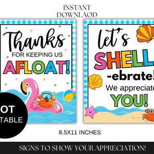 Beach Teacher Appreciation Sign Bundle Theme Ideas Weekly Theme Beach ...