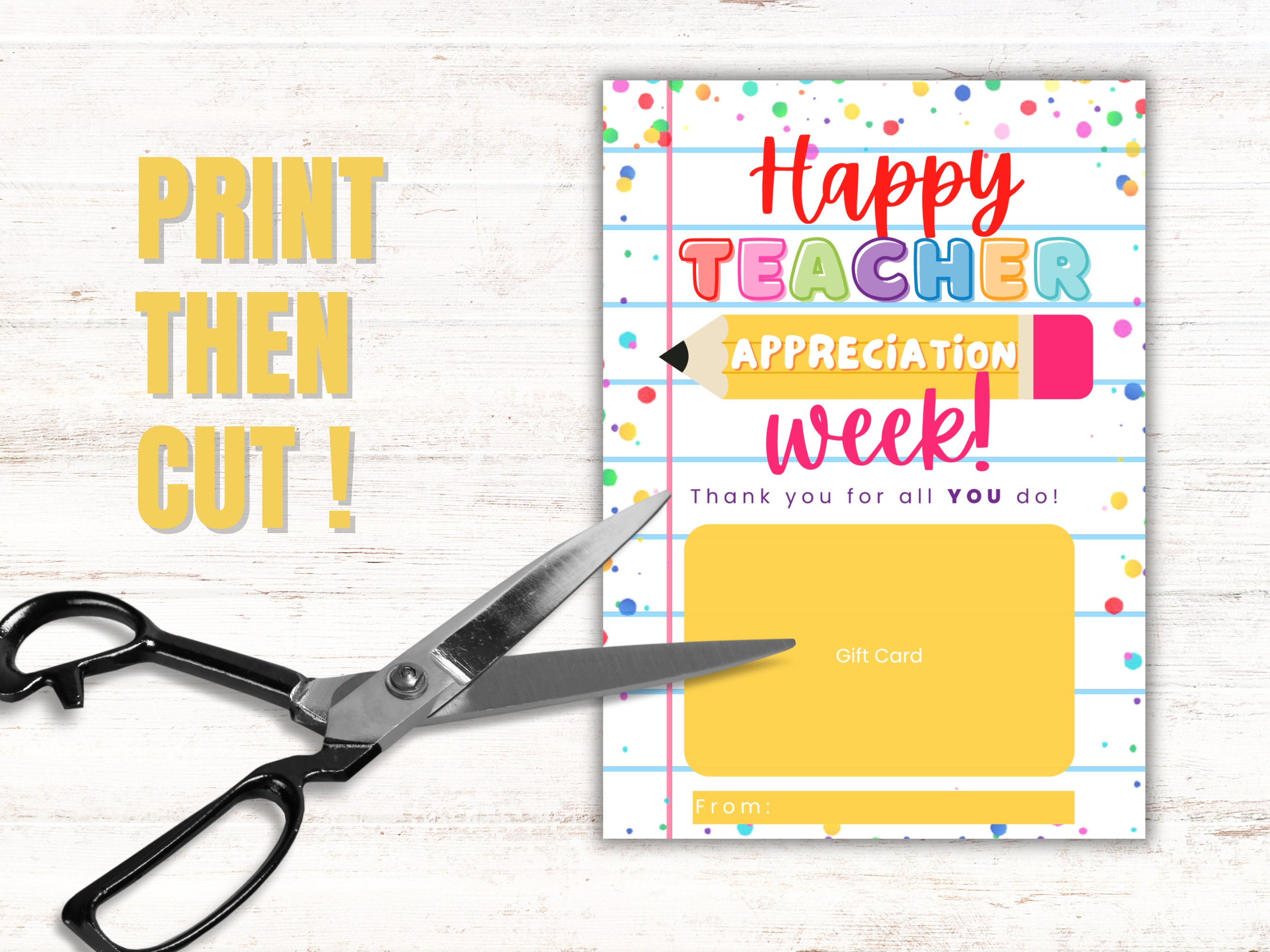 Primary Teacher Appreciation Gift Card Holder, Printable Gift for ...