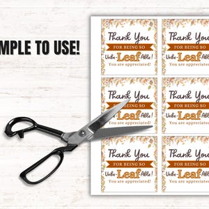 Employee Appreciation Fall Printable Thank You Tag Staff Recognition ...