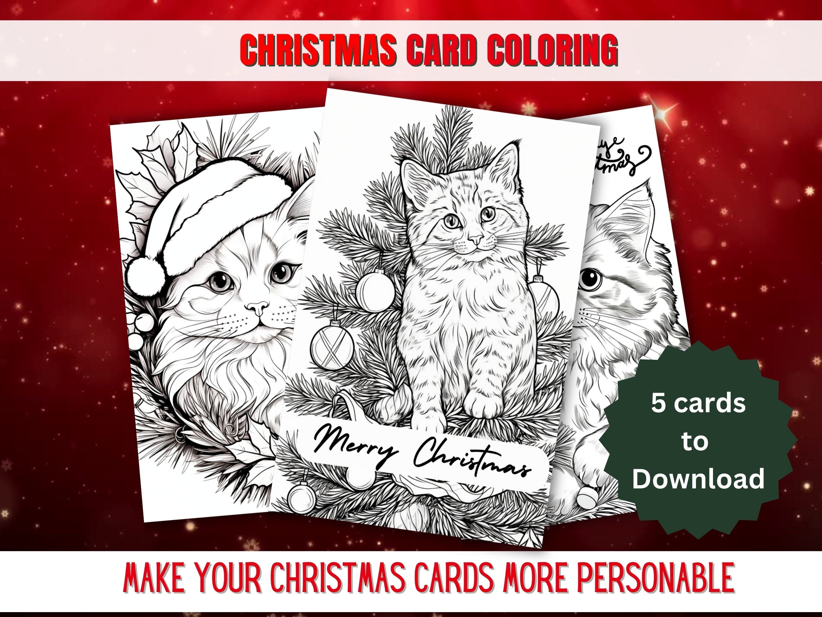 Chrismas Cards to Color, Christmas Cards Handmade, Christmas Coloring ...