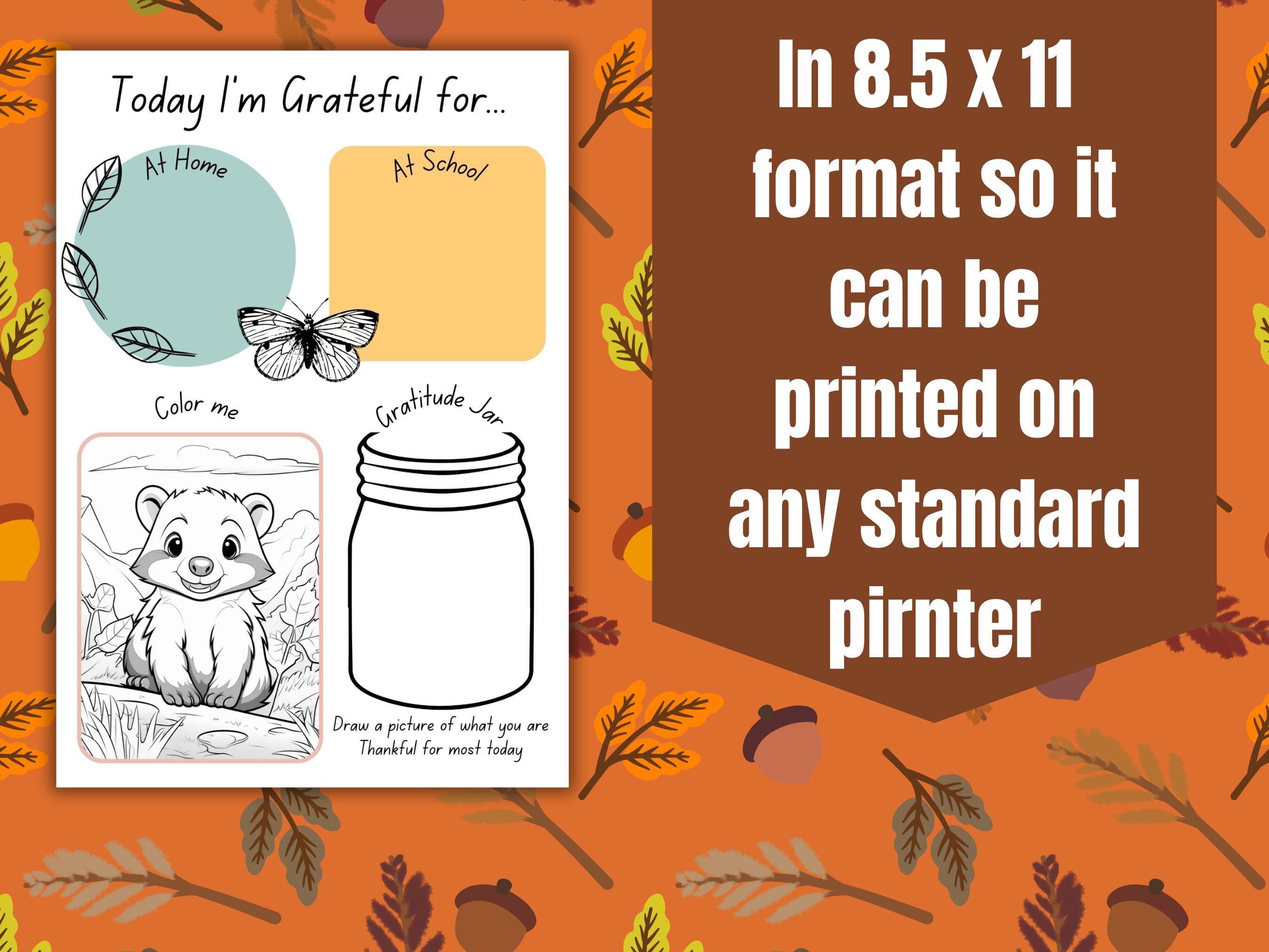 Printable Gratitude Journal With Coloring Pages for Kids ...