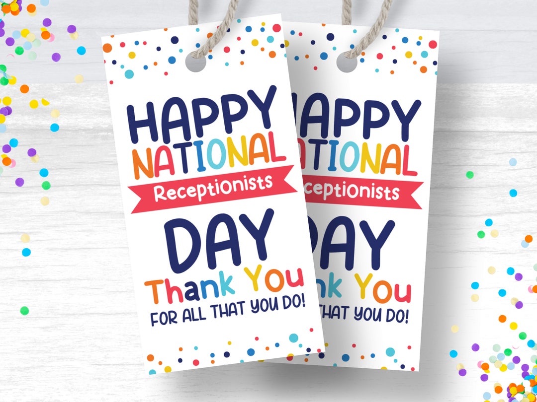 National Receptionists Day Gift Tag Printable Receptionists Thank You ...