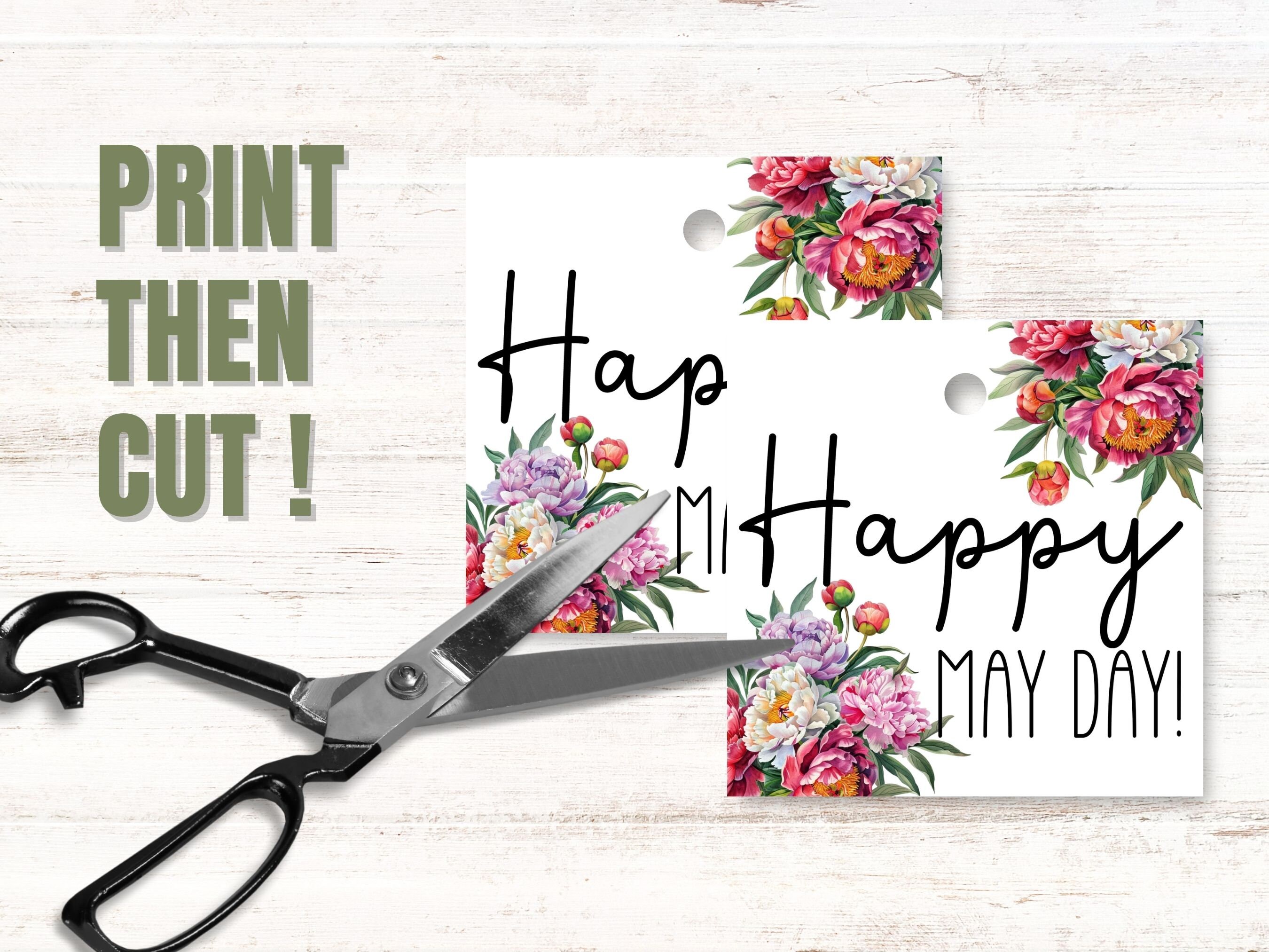 May Day Gift Tags Printable May Day Flower Tags Happy May Day Favor ...