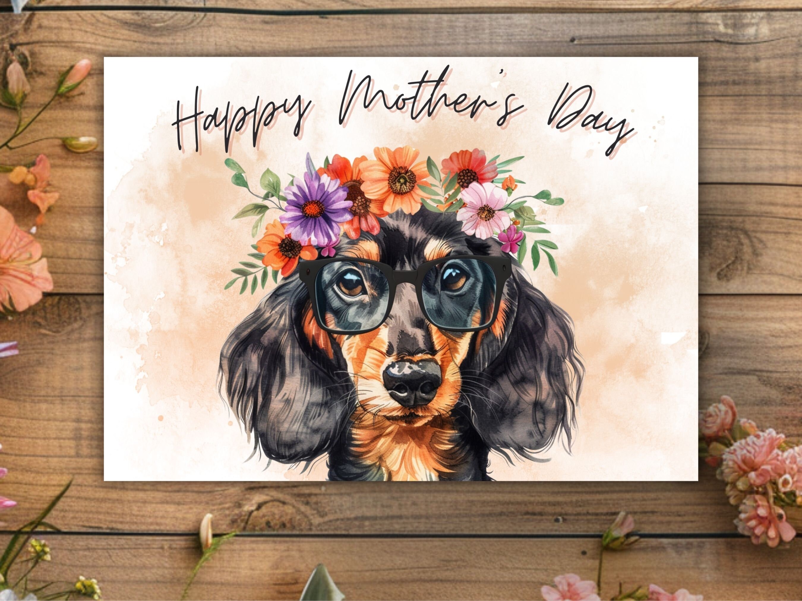Dachshund Mother's Day Card, Printable Dachshund Mother's Day Card ...