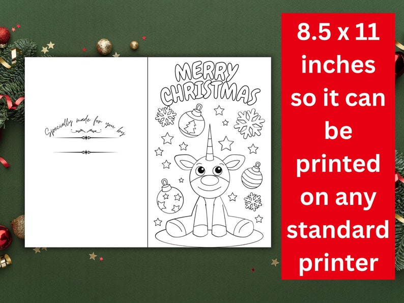 Printable Christmas Cards for Kids to Color, Christmas Coloring Cards ...
