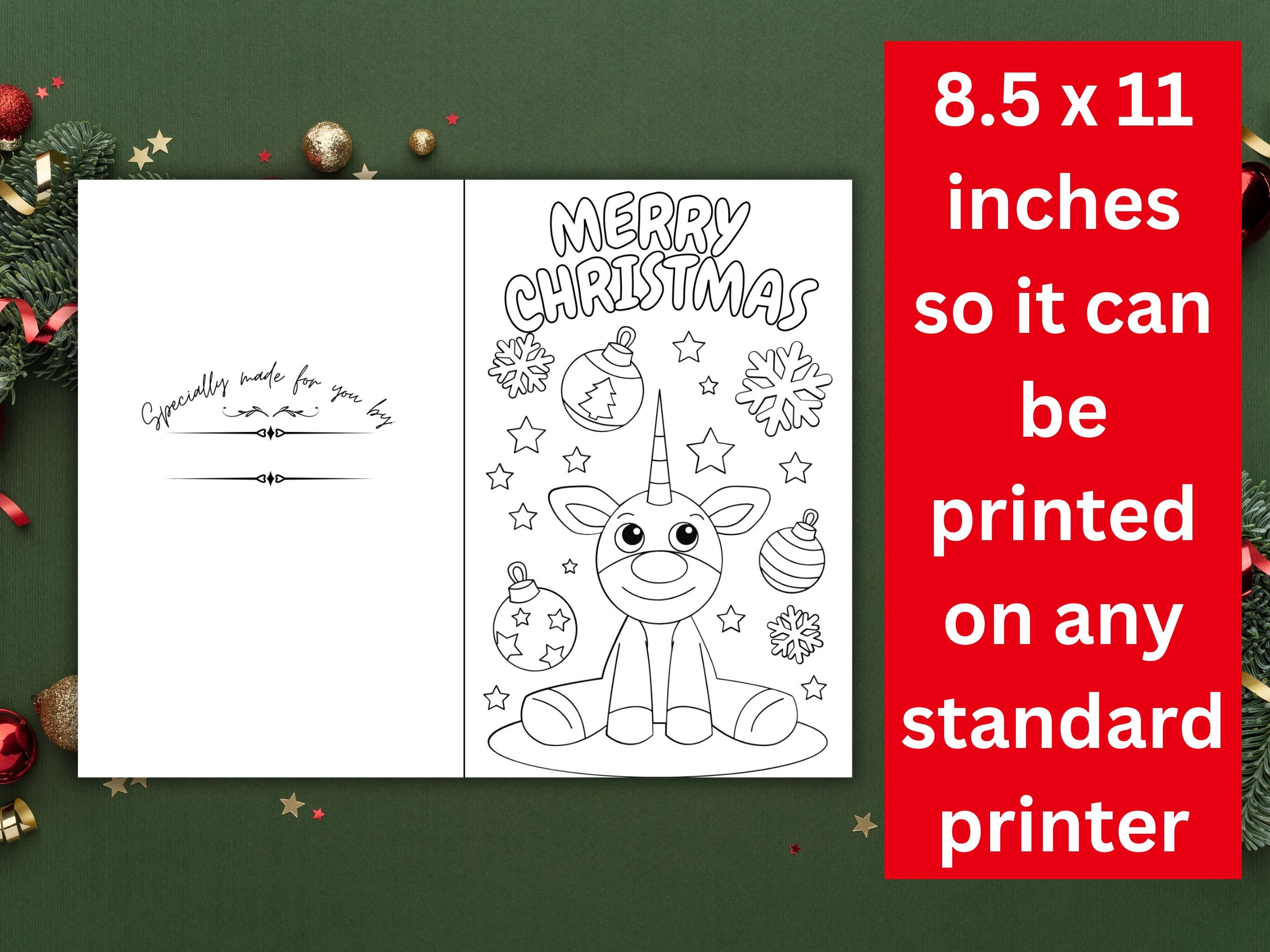 Printable Christmas Cards for Kids to Color Christmas - Etsy