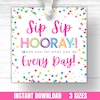 Sip Sip Hooray It's Summer Vacay Tags End of School Year Teacher Gift ...