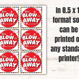 Printable Appreciation Tag for Gum Teacher Appreciation Tag Employee ...