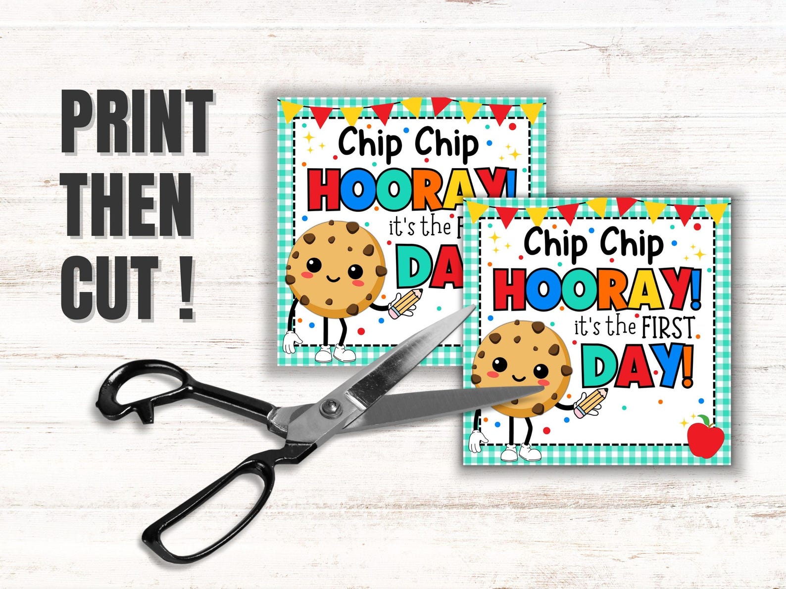 Chip Chip Hooray First Day Cookie Tag 1st Day of School Cookie Tag ...