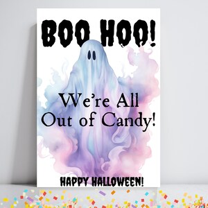 We're Out of Candy Halloween Sign Fun and Spooky Decor Front Door or ...