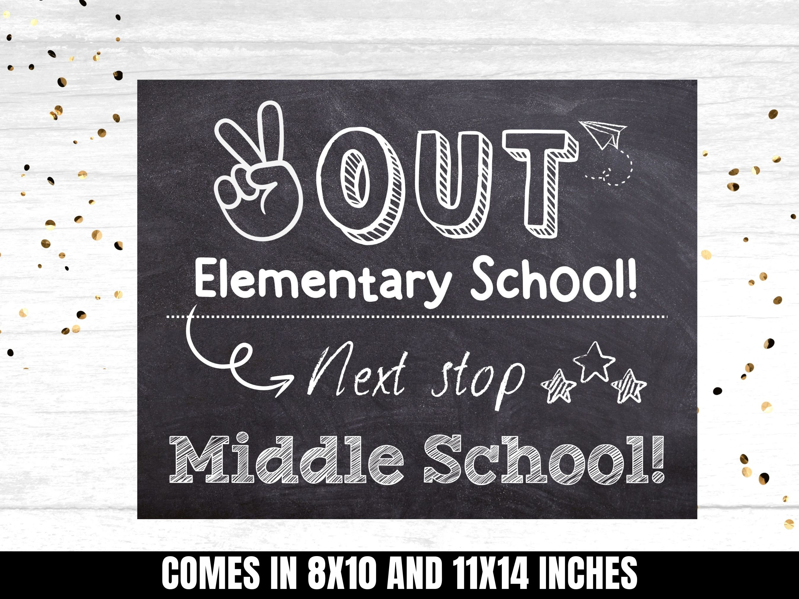 Next Stop Middle School Sign Printable Chalkboard Middle School Sign ...