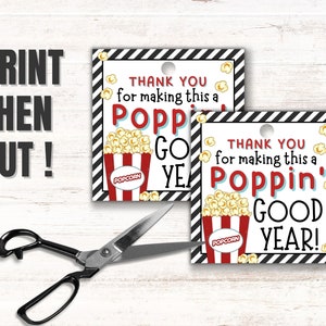 End of the Year Popcorn Tag Teacher Appreciation Tag End of Year Last ...