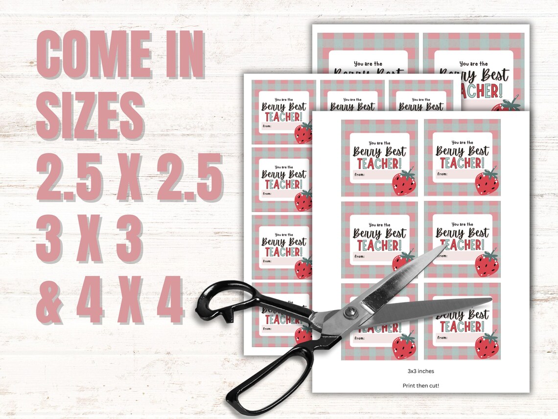 Berry Best Teacher Appreciation Gift Tag Primary Teacher Appreciation ...