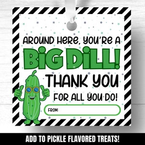 Big Dill Gift Tag Printable Colleaugues Gift Tags Staff Appreciation ...