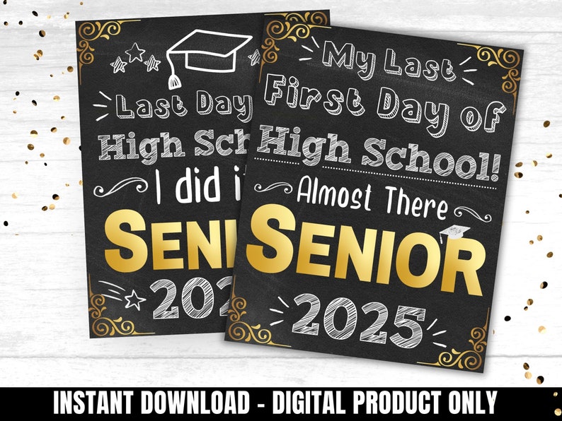 First Day of Senior Year Sign Printable First Day of 12th Grade Sign ...