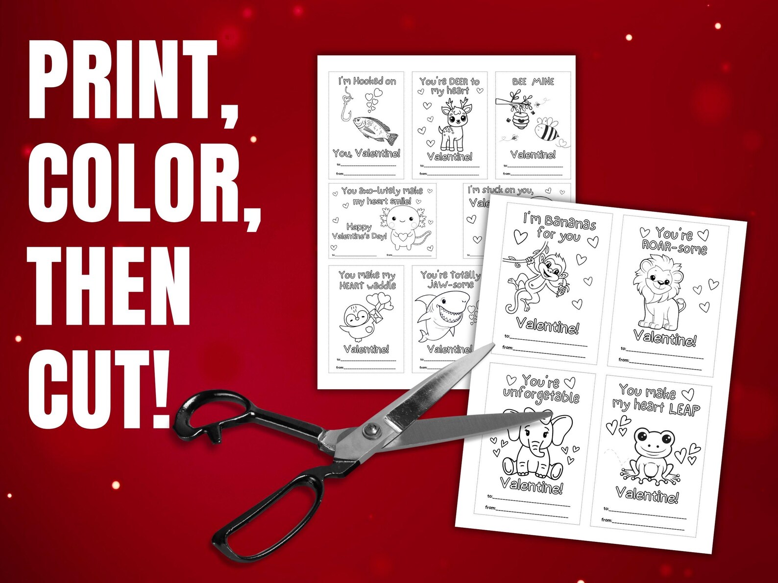 Valentine Class Exchange Coloring Valentinekids-color-valentine's ...