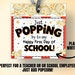 Back to School Tag Printable First Day of School Popcorn Tag Teacher ...