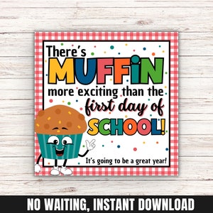 First Day of School Gift Tags for Students Snack Tag Classroom Back to ...